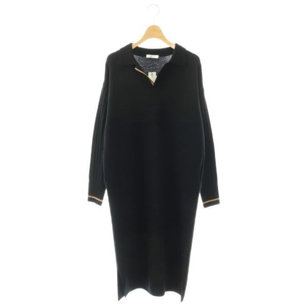 未使用品 マカフィー MACPHEE トゥモローランド 25AW NZ LAMBS スキッパーワンピース ニット ウール 36 ブラック ベージュ /CX ■OS レディース【ブランド】マカフィー MACPHEE トゥモローランド【表記サイ...