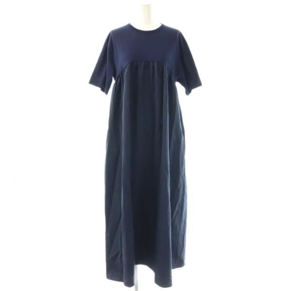 未使用品 シンメ SINME SS16-18 Tシャツワンピース(ショート丈) ロング 半袖 F-short ネイビー /HK ■OS レディース【表記サイズ】F-short【実寸サイズ】肩幅：43cm　身幅：45cm　着丈：116.5cm...