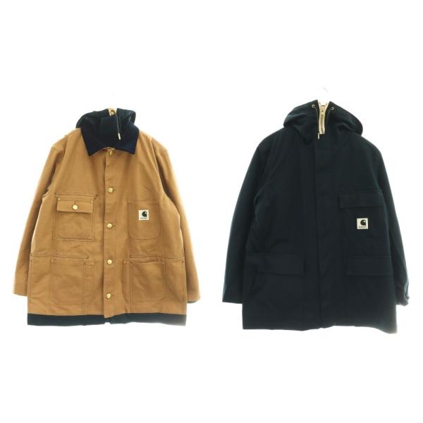 サカイ sacai × Carhartt WIP 24-03390Mリバーシブル コート ジャケット アウター コットン 1 ベージュ 紺 ネイビー /NR ■OS ■AD【ブランド】サカイ sacai【表記サイズ】1【実寸サイズ】肩幅：4...