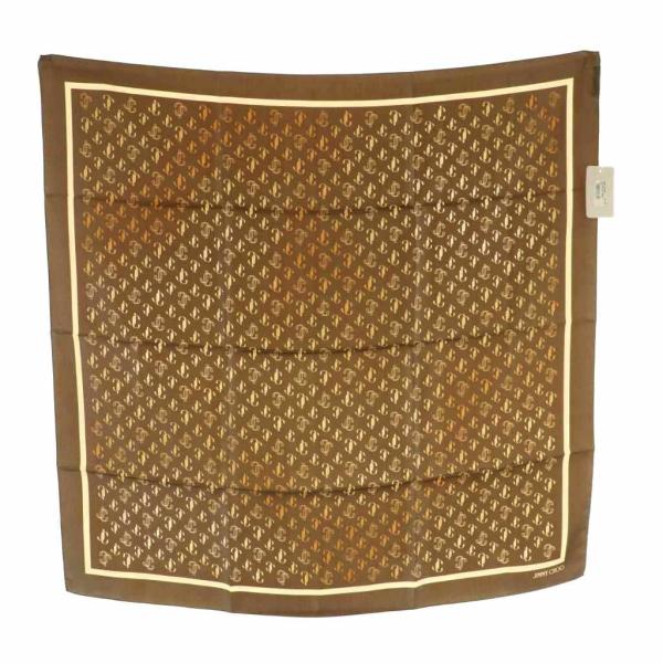 未使用品 ジミーチュウ JIMMY CHOO JCロゴ シルクスカーフ 茶 ベージュ /MI ■OS ■OH レディース【ブランド】ジミーチュウ JIMMY CHOO【表記サイズ】表記なし【実寸サイズ】ヨコ90.5cm　タテ89.5cm　【...