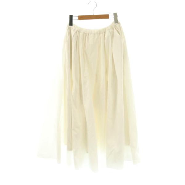 プラージュ Plage 25SS typewriter cropped スカート フレアスカート ロング 38 ホワイト /DF ■OS レディース【ブランド】プラージュ Plage【表記サイズ】38【実寸サイズ】ウエスト：60cm　ヒップ...