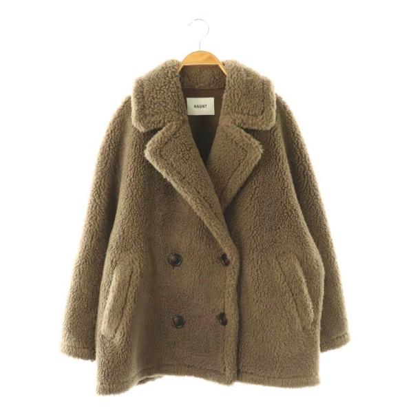 ハウント HAUNT BOA COAT コート ボア ダブル 36 モカ /HK ■OS レディース【表記サイズ】36【実寸サイズ】身幅：63cm　着丈：71.5cm　ゆき丈：80cm　　【素材】ポリエステル、毛　その他：ポリエステル【色】...