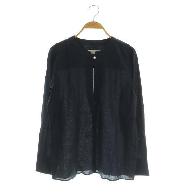 未使用品 メーカーズシャツ カマクラ MAKER'S SHIRT 鎌倉 ノーカラーブラウス プルオーバー 長袖 9 ネイビー /MY ■OS レディース【ブランド】メーカーズシャツ カマクラ MAKER'S SHIRT 鎌倉【表記サイズ】9...