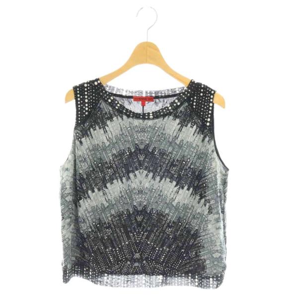 ヴィヴィアンタム VIVIENNE TAM パワーネット  総柄 ノースリーブ カットソー S ブラック グレー /DF ■OS レディース【ブランド】ヴィヴィアンタム VIVIENNE TAM【表記サイズ】S【実寸サイズ】身幅：46cm　...