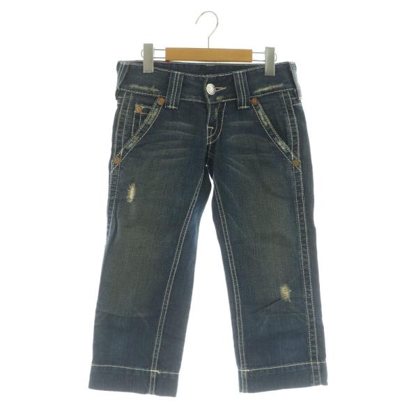 トゥルーレリジョン TRUE RELIGION SAMMY BIG T クロップドデニムパンツ ダメージ加工 23 インディゴ /MY ■OS ■SH レディース【ブランド】トゥルーレリジョン TRUE RELIGION【表記サイズ】23【...
