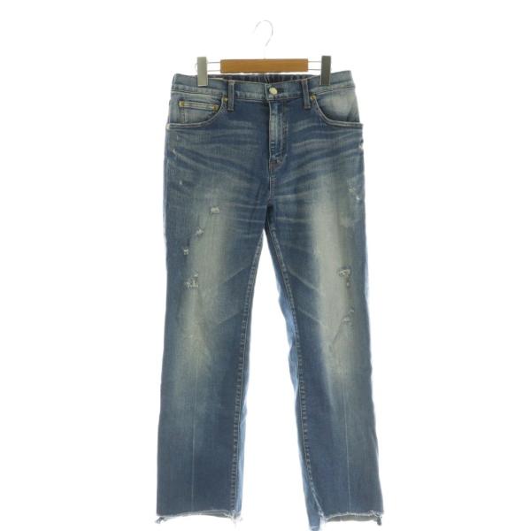 ビッグジョン Big John SURT mxsr15l デニムパンツ ジーンズ ダメージ加工 ストレッチ M ブルー /MY ■OS レディース【ブランド】ビッグジョン Big John【表記サイズ】M【実寸サイズ】ウエスト：70cm　も...