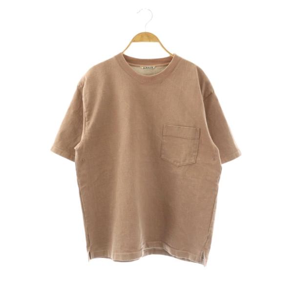 オーラリー AURALEE コットン Tシャツ カットソー 半袖 3 ブラウン /HK ■OS メンズ【ブランド】オーラリー AURALEE【表記サイズ】3【実寸サイズ】肩幅：48cm　身幅：53cm　着丈：63cm　袖丈：23cm　　【素...