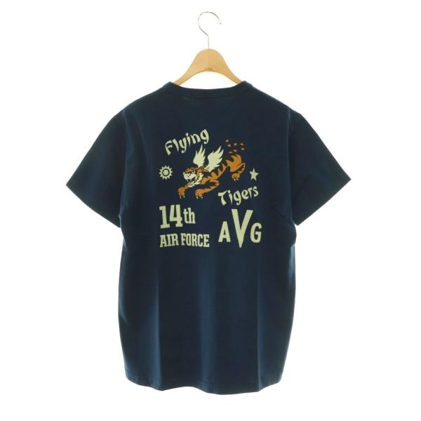 未使用品 バズリクソンズ BUZZ RICKSON’S USA製 14th AIR FORCE フライングタイガー Tシャツ カットソー M 紺 マルチカラー BR77697 /CX ■OS メンズ【ブランド】バズリクソンズ BUZZ RI...