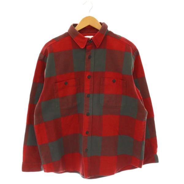 サードパーティー THIRD PARTY Flannel Check Shirt チェック柄L/Sシャツ XL レッド チャコールグレー /ES ■OS ■AD メンズ【表記サイズ】XL【実寸サイズ】肩幅：51cm　身幅：65cm　着丈：7...