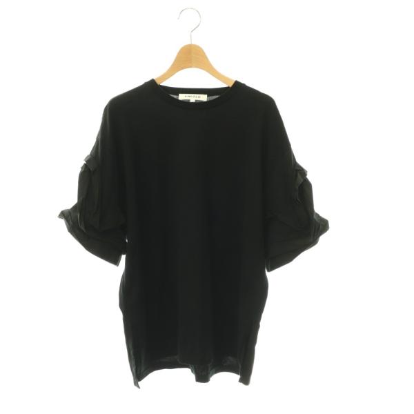 エンフォルド ENFOLD 25SS FLOWER SLEEVE T-SHIRT Tシャツ カットソー 38 ブラック /CX ■OS 【ブランド】エンフォルド ENFOLD【表記サイズ】38【実寸サイズ】肩幅：51cm　身幅：52cm　着...