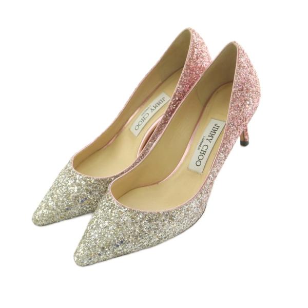 ジミーチュウ JIMMY CHOO パンプス ポインテッドトゥ グリッター 36 23.0cm ピンク シルバーカラー /MI ■OS レディース【ブランド】ジミーチュウ JIMMY CHOO【表記サイズ】36 23.0cm【実寸サイズ】ヒ...