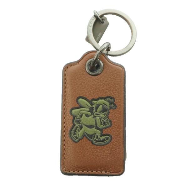 コーチ COACH 忍者バーシティ キーリング ボトルオープナー キーホルダー 栓抜き 茶 ブラウン /SS ■OS レディース【ブランド】コーチ COACH【実寸サイズ】縦：約4cm　横：約7.7cm　　【素材】レザー【色】茶 ブラウン ...