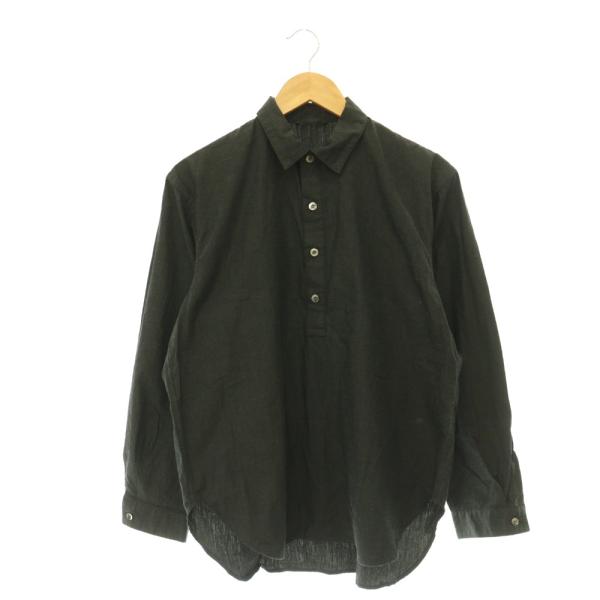 ピルグリムサーフ プラスサプライ Pilgrim Surf +Supply BEAMS リネン混 プルオーバーシャツ 0 チャコールブラック /ES ■OS レディース【表記サイズ】0【実寸サイズ】肩幅：48cm　身幅：57cm　着丈：73...