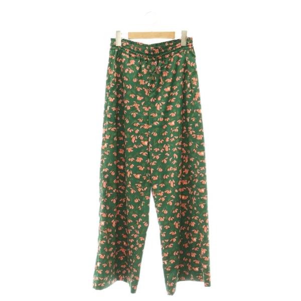 イエナ IENA Petites fleurs ドロストイージーパンツ ワイド 38 緑 /NR ■OS レディース【ブランド】イエナ IENA【表記サイズ】38【実寸サイズ】ウエスト：65cm　もも幅：29cm　裾幅：31cm　股上：31...