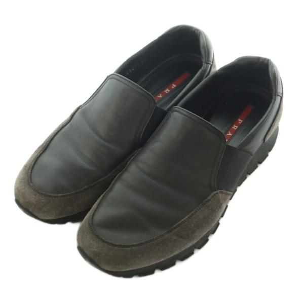 プラダ リネアロッサ PRADA LINEA ROSSA スリッポン レザー 8.5 27.5cm 黒 4D3013 /MI ■OS メンズ【ブランド】プラダ リネアロッサ PRADA LINEA ROSSA【表記サイズ】8.5 27.5c...
