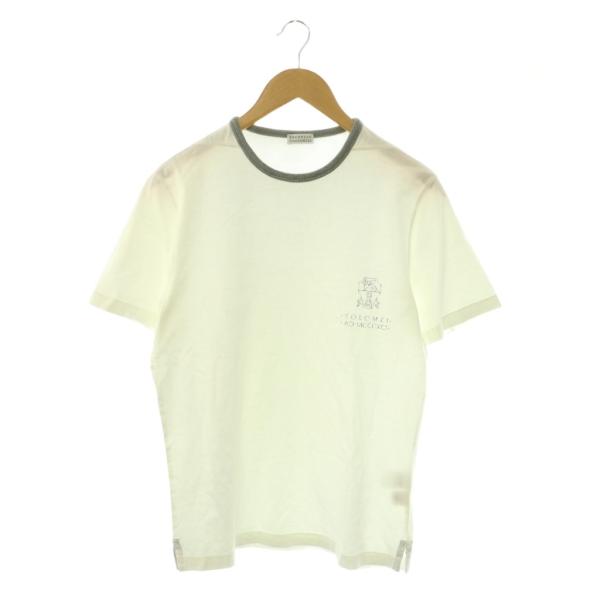 ブルネロクチネリ BRUNELLO CUCINELLI Tシャツ カットソー S 白 グレー DL92825 /MI ■OS ■AD メンズ【ブランド】ブルネロクチネリ BRUNELLO CUCINELLI【表記サイズ】S【実寸サイズ】肩幅...