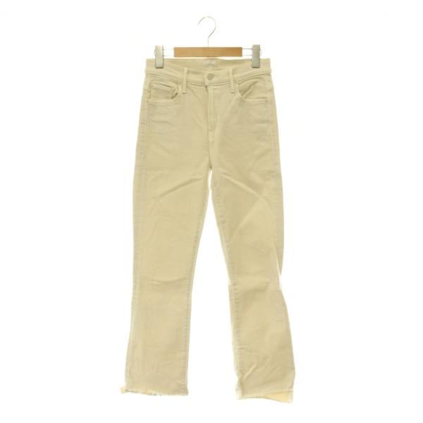 マザー mother THE INSIDER CROP STEP デニムパンツ ジーンズ ストレッチ カットオフ 25 アイボリー /MY ■OS レディース【ブランド】マザー mother【表記サイズ】25【実寸サイズ】ウエスト：62cm...