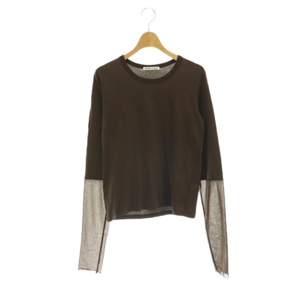リアムプラージュ R'IAM Plage 24AW RIAM Sheer cuff プルオーバー カットソー ブラウン /CX ■OS レディース【表記サイズ】サイズ表記なし(実寸サイズをご参考ください。)【実寸サイズ】肩幅：37cm　身幅...