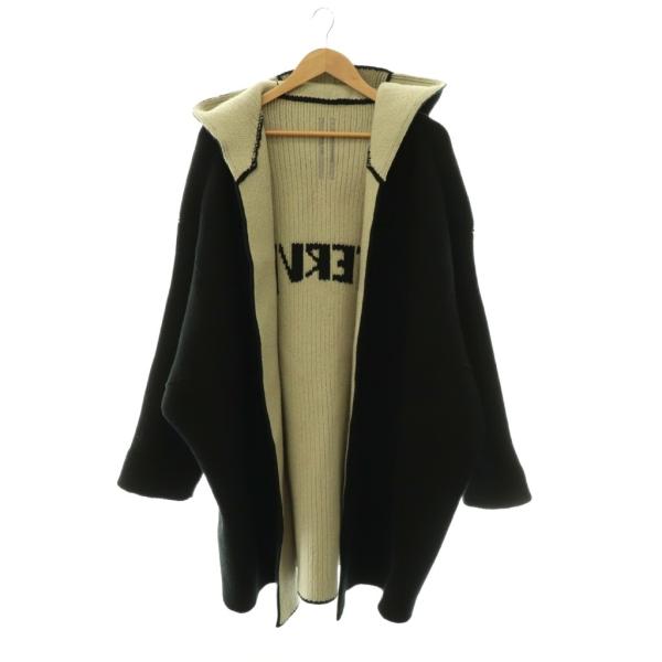 リックオウエンス Rick Owens 24FW Porterville ニットフードコート ロング S ブラック ベージュ RO02D3663-KHWV1 /DO ■OS メンズ【ブランド】リックオウエンス Rick Owens【表記サイ...