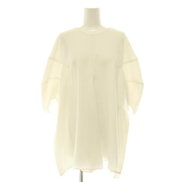 エンフォルド ENFOLD DRAPE SLEEVE T-SHIRT Tシャツ ブラウス フレア 38 白 /CX ■OS レディース【ブランド】エンフォルド ENFOLD【表記サイズ】38【実寸サイズ】肩幅：56cm　身幅：43cm　着丈...