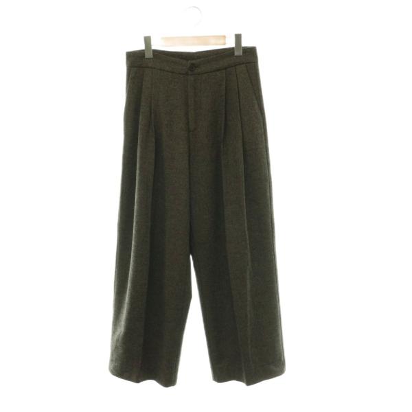 ジェイエム デザイン J'M DESIGN LAppartement取扱 25AW TROUSER ウールタックパンツ ワイド ダークグレー /NR ■OS レディース【表記サイズ】サイズの記載なし【実寸サイズ】ウエスト：70cm　もも幅：...