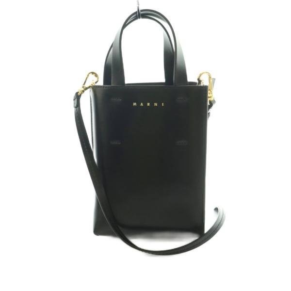 マルニ MARNI MUSEO NANO 2WAY ショルダーバッグ ハンドバッグ 黒 SHMP0050Y0 /MI ■OS レディース【ブランド】マルニ MARNI【表記サイズ】表記なし【実寸サイズ】持ち手の長さ：21.5cm　ヨコ：14...