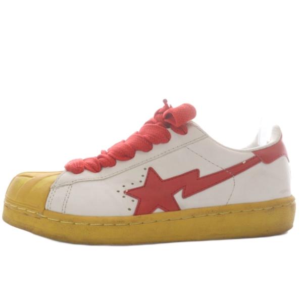 アベイシングエイプ A BATHING APE ×サンリオ パティ&amp;ジミー スニーカー ローカット レザー US6 ホワイト /YO4 レディース【ブランド】アベイシングエイプ A BATHING APE【表記サイズ】US6【実寸サ...