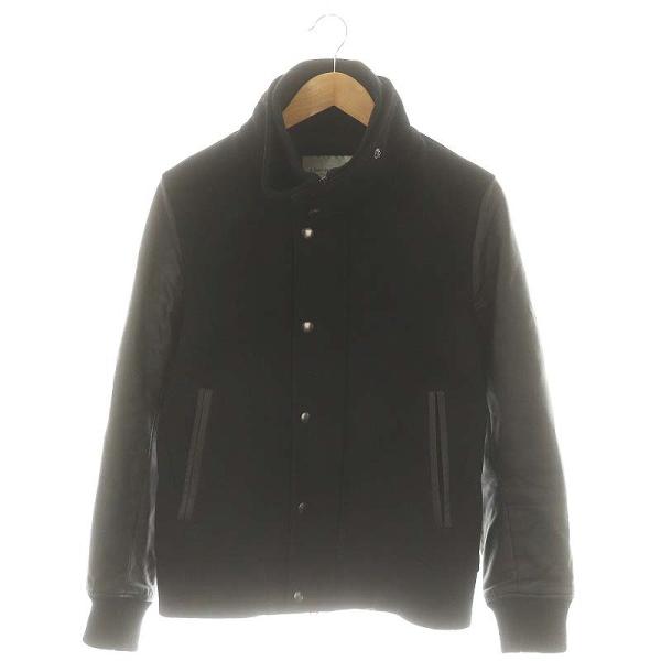 アデイインザライフ a day in the lifeユナイテッドアローズ メルトン フーディー スタジアムジャンパー ブルゾン S 黒【表記サイズ】S 【実寸サイズ】肩幅：約44cm　身幅：約51cm　袖丈：約60cm　着丈：約61cm　...