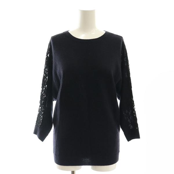 スピック&amp;スパン Spick&amp;Span L'eclair ドルマンスリーブニット セーター レース 七分袖 紺 ネイビー /AT ■OS ■GY39 ■AX レディース【ブランド】スピック&amp;スパン Spick&amp...