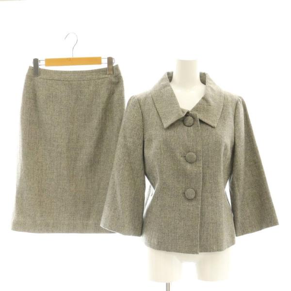 コムサイズム COMME CA ISM セットアップ ジャケット タイトスカート M ベージュ グレー /MI ■OS ■GY39 ■AX レディース【ブランド】コムサイズム COMME CA ISM【表記サイズ】M【実寸サイズ】ジャケット...