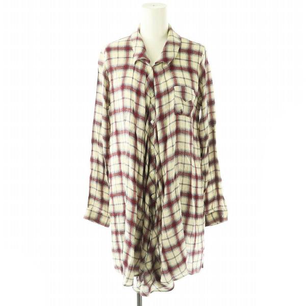 メトリーゼ MAITRESSE シャツ チェック 長袖 9 アイボリー ネイビー レッド /DO ■OS ■GY39 ■AX レディース【ブランド】メトリーゼ MAITRESSE【表記サイズ】9【実寸サイズ】肩幅：35cm　身幅：45.5c...