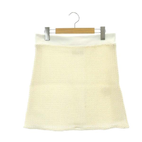 モノグラフィー MONOGRAPHIE メッシュスカート ミニ 台形 34 オフホワイト /MF ■OS ■PN レディース【表記サイズ】34（日本サイズXS相当）【実寸サイズ】ウエスト：70~cm　ヒップ：76cm　スカート丈：42cm　...