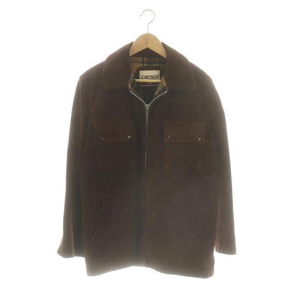 クレスコ CRESCO スエード ジャケット 40 茶 /MI ■OS ■GY09 メンズ【表記サイズ】40【実寸サイズ】肩幅：44cm　身幅：47cm　着丈：75.5cm　袖丈：60cm　　【素材】品質タグがないため不明です【色】茶【状態...