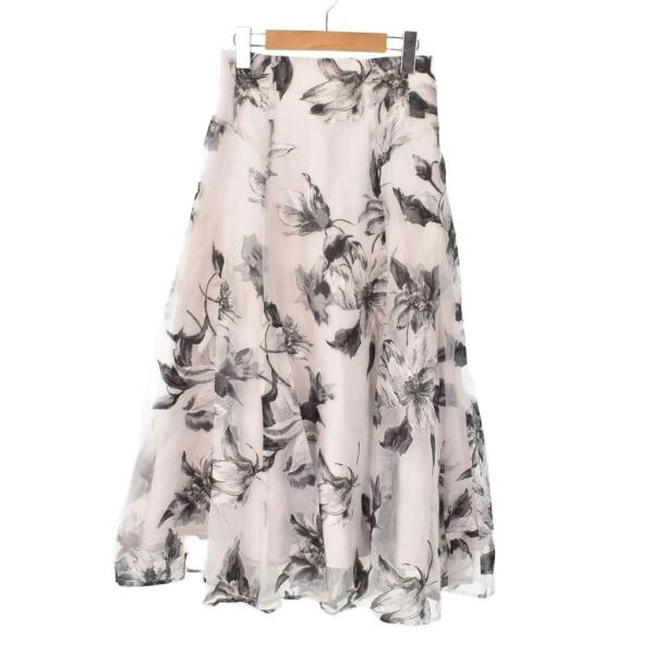 アプワイザーリッシェ Apuweiser-riche 大花オパール プリント スカート ロング フレア 1 グレー ■FY レディース【ブランド】アプワイザーリッシェ Apuweiser-riche【表記サイズ】1【実寸サイズ】ウエスト：6...