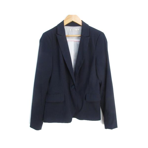 ストラディバリウス stradivarius テーラードジャケット ミドル丈 総裏地 シングルボタン S 紺 ネイビー /FF1 レディース【表記サイズ】S※実寸サイズをご確認ください。【実寸サイズ】肩幅：38cm　身幅：49cm　袖丈：6...