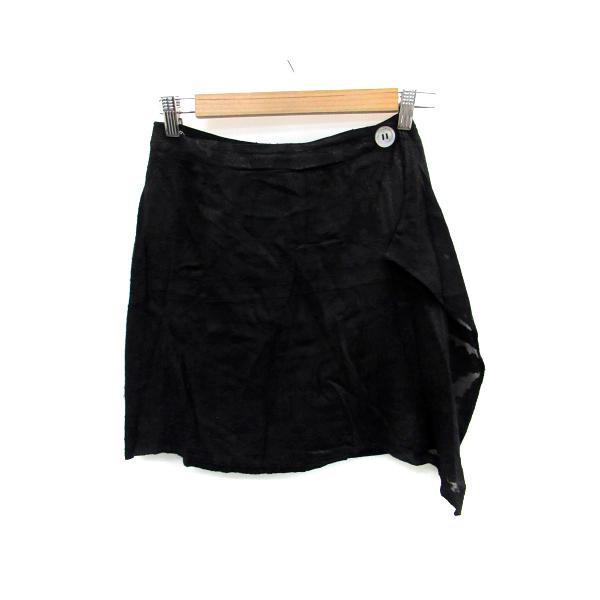 ラデュデュース Ra Dieux Dieuse ラップスカート 台形スカート ミニ丈 刺繍 9 黒 ブラック /SM30 レディース【表記サイズ】9※実寸サイズをご確認下さい。【実寸サイズ】ウエスト：66cm　ヒップ：92cm　スカート丈：...