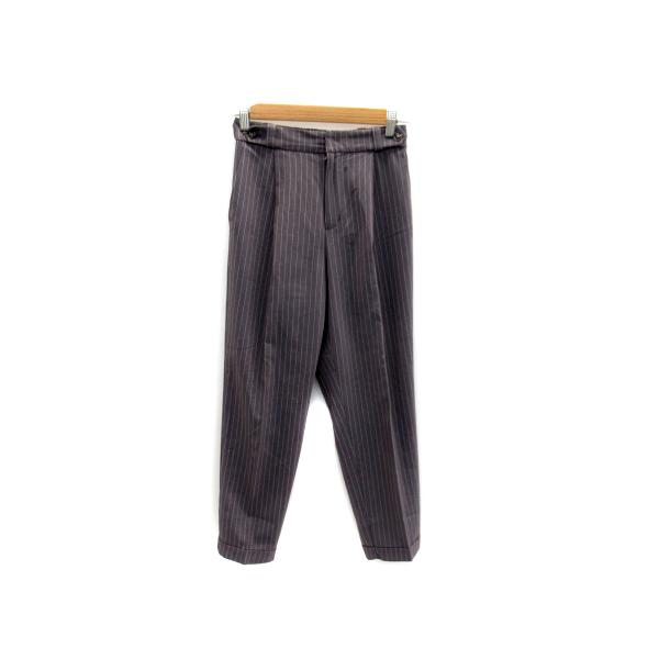 テチチ Te chichi スラックス テーパードパンツ アンクル丈 ストライプ柄 ロールアップ S グレー 白 ホワイト /SY10 ■MO レディース【ブランド】テチチ Te chichi【表記サイズ】S※実寸サイズをご確認ください。【...