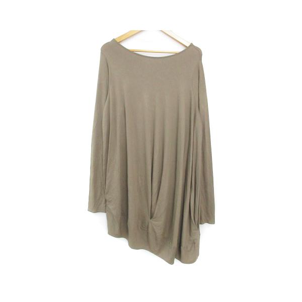 ゼロ マリア コルネホ ZERO+MARIA CORNEJO ワンピース 薄手 ミニ丈 長袖 ボートネック アシンメトリー 無地 XS カーキ /FF9 レディース【表記サイズ】XS※実寸サイズをご確認ください。【実寸サイズ】肩幅：35cm...