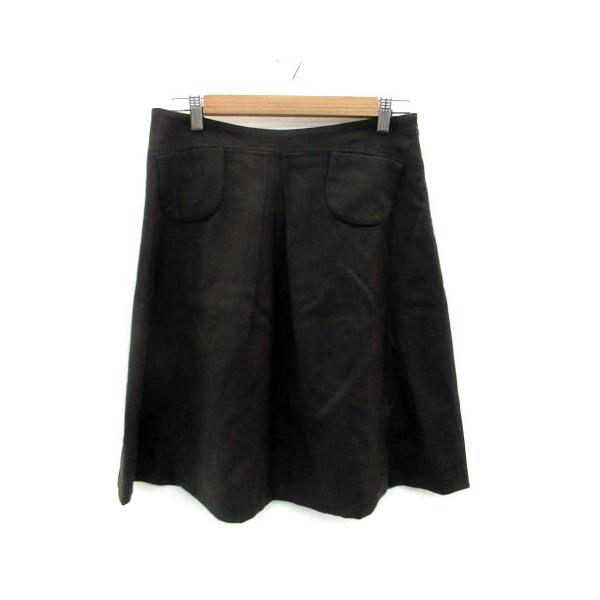 フォッシィ FOSSI フレアスカート ひざ丈 ウール 大きいサイズ 42 カーキ /HO28 レディース【表記サイズ】42(日本XLサイズ相当)※実寸サイズをご確認下さい。【実寸サイズ】ウエスト：74cm　ヒップ：112cm　スカート丈：...