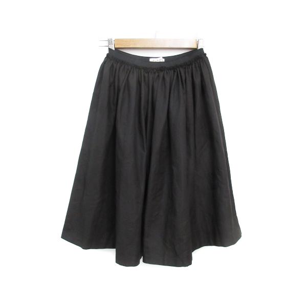 ダリア  dahi'la フレアスカート ギャザースカート ミモレ丈 無地 F 黒 ブラック /FF49 レディース【表記サイズ】F※実寸サイズをご確認ください。【実寸サイズ】ウエスト：54〜cm　ヒップ：120cm　スカート丈：60cm　...