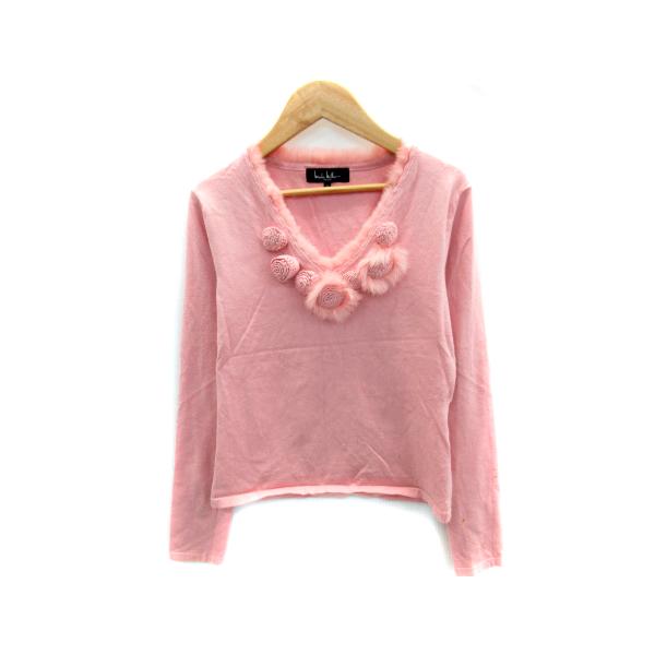 ヒコルヒラー hicole hiller ニット カットソー 長袖 Vネック 無地 ラビットファー 4 ピンク /SY32 レディース【ブランド】ヒコルヒラー hicole hiller【表記サイズ】4（日本サイズM相当）※実寸サイズをご確...