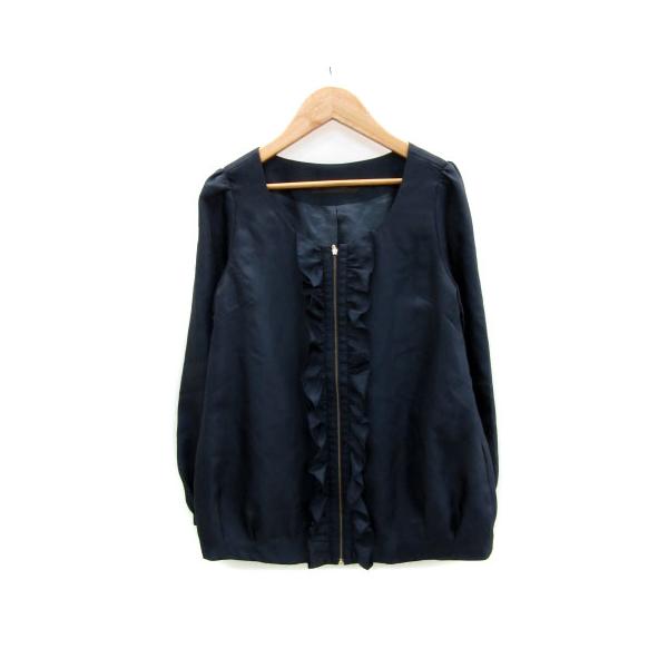 ジュエルチェンジズ Jewel Changes アローズ ノーカラージャケット ミドル丈 フリル ジップアップ 2 ネイビー 紺 /MS32 レディース【ブランド】ジュエルチェンジズ Jewel Changes アローズ【表記サイズ】2(日...