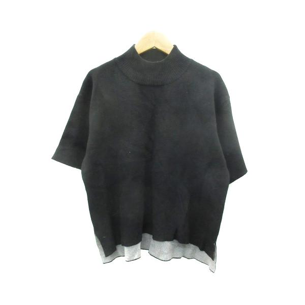 ルシャンテ le chanter ニット カットソー 五分袖 ボトルネック 38 ブラック 黒 /YM40 レディース【表記サイズ】38(日本Mサイズ相当)※実寸サイズをご確認ください。【実寸サイズ】肩幅：45cm　身幅：49cm　着丈：5...