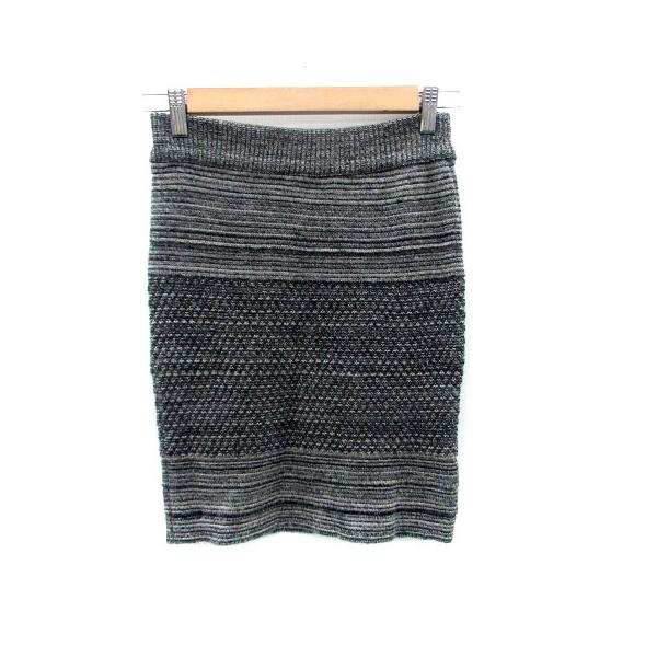 エスエヌエスハーニング S.N.S HERNING ニットタイトスカート ミニ丈 ウール S グレー 黒 ブラック /HO29 レディース【表記サイズ】S※実寸サイズをご確認ください。【実寸サイズ】ウエスト：56cm　ヒップ：73cm　スカ...