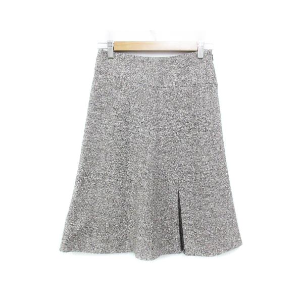 ブルーデブレス BLUE DE BRESSE フレアスカート ミモレ丈 ウール ヘリンボーン柄 スリット 38 白 黒 ホワイト ブラック /FF46 レディース【ブランド】ブルーデブレス BLUE DE BRESSE【表記サイズ】38(日...