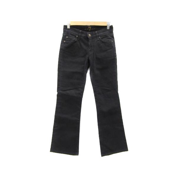 セブンフォーオールマンカインド 7 for all mankind デニムパンツ ジーンズ セミフレアパンツ ロング丈 24 ブラック 黒 /YM22 レディース【表記サイズ】24インチ(日本サイズS相当)※実寸サイズをご確認ください。【実...