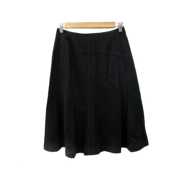 LESTERA レステラ フレアスカート ミモレ丈 無地 ウール 11 黒 ブラック /YS10 レディース【表記サイズ】11※実寸サイズをご確認ください。【実寸サイズ】ウエスト：64cm　ヒップ：104cm　スカート丈：61cm　　【素材...