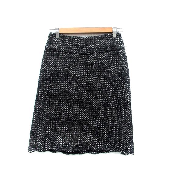 マウリッツィオペコラーロ MAURIZIO PECORARO フレアスカート ひざ丈 ウール混 38 黒 ブラック オフホワイト /HO23 レディース【ブランド】マウリッツィオペコラーロ MAURIZIO PECORARO【表記サイズ】3...