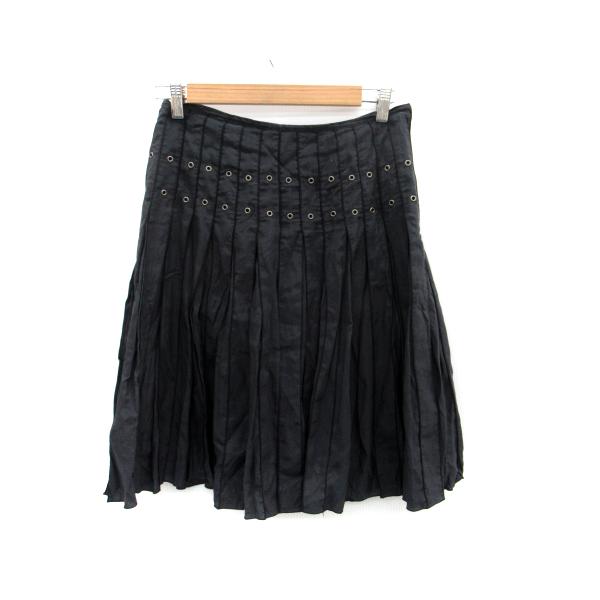 アシッド acide プリーツスカート ミモレ丈 40 黒 ブラック /SM22 レディース【表記サイズ】40(日本表記でL相当)※実寸サイズをご確認下さい。【実寸サイズ】ウエスト：68cm　ヒップ：96cm　スカート丈：58cm　　【素材...