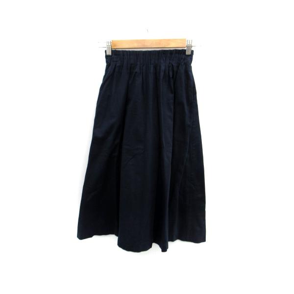 M.PATMOS エムパトモス フレアスカート ミモレ丈 XS 紺 ネイビー /SM27 レディース【表記サイズ】XS※実寸サイズをご確認下さい。【実寸サイズ】ウエスト：54〜cm　ヒップ：94cm　スカート丈：68cm　　【素材】表地　綿...